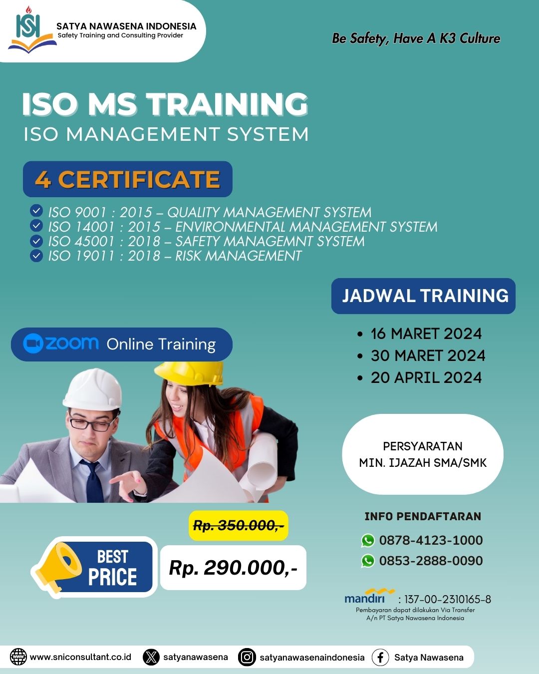 ISO Management System - PT. Satya Nawasena Indonesia