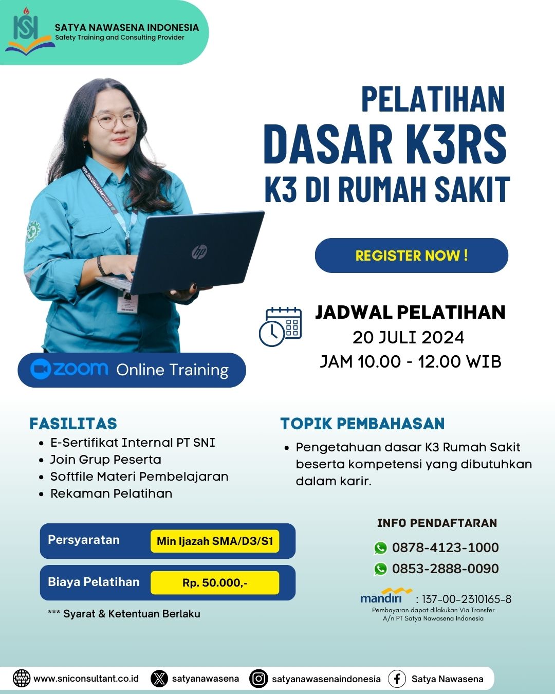 PELATIHAN DASAR K3 RUMAH SAKIT - PT. Satya Nawasena Indonesia