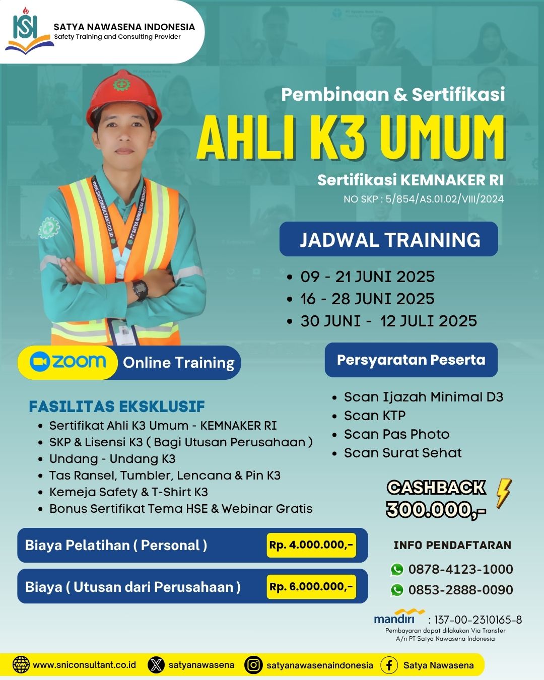 AK3U Online Kemnaker RI - PT. Satya Nawasena Indonesia